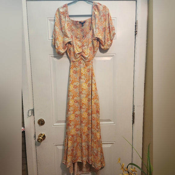 19 Cooper | Dresses | Nwot 9 Cooper Boho Puff Sleeve With Cutout Floral ...